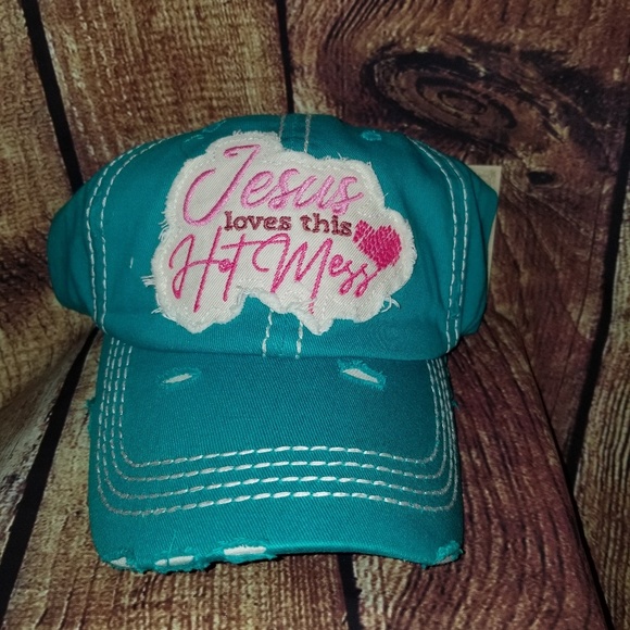 KBETHOS Vintage | Accessories | Jesus Loves This Hot Mess Cap | Poshmark